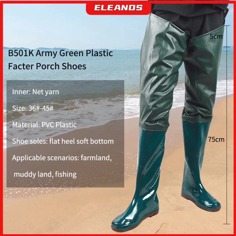 Extended non-slip fishing farmland field rain boots fishing pants 80CM ...