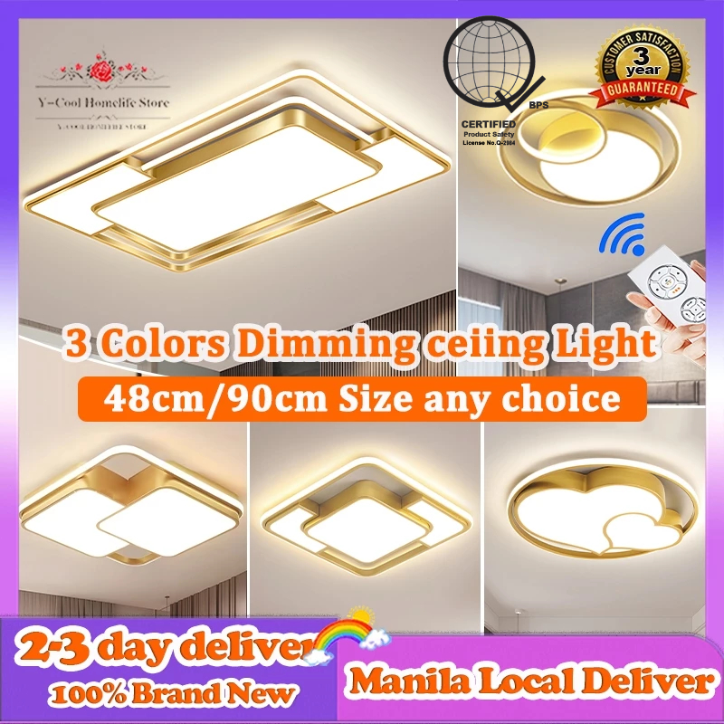 LED Ceiling Light Remote Control 3 Colors Dimmable Lights Lighting ...