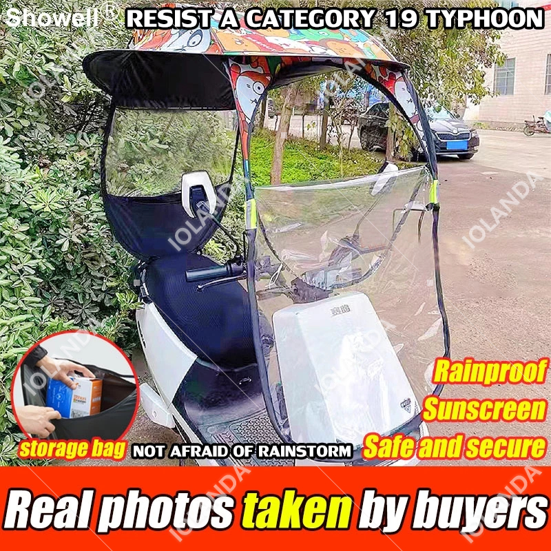 24-hour delivery Motorcycle Canopy Electric bicycle windshield awning ...
