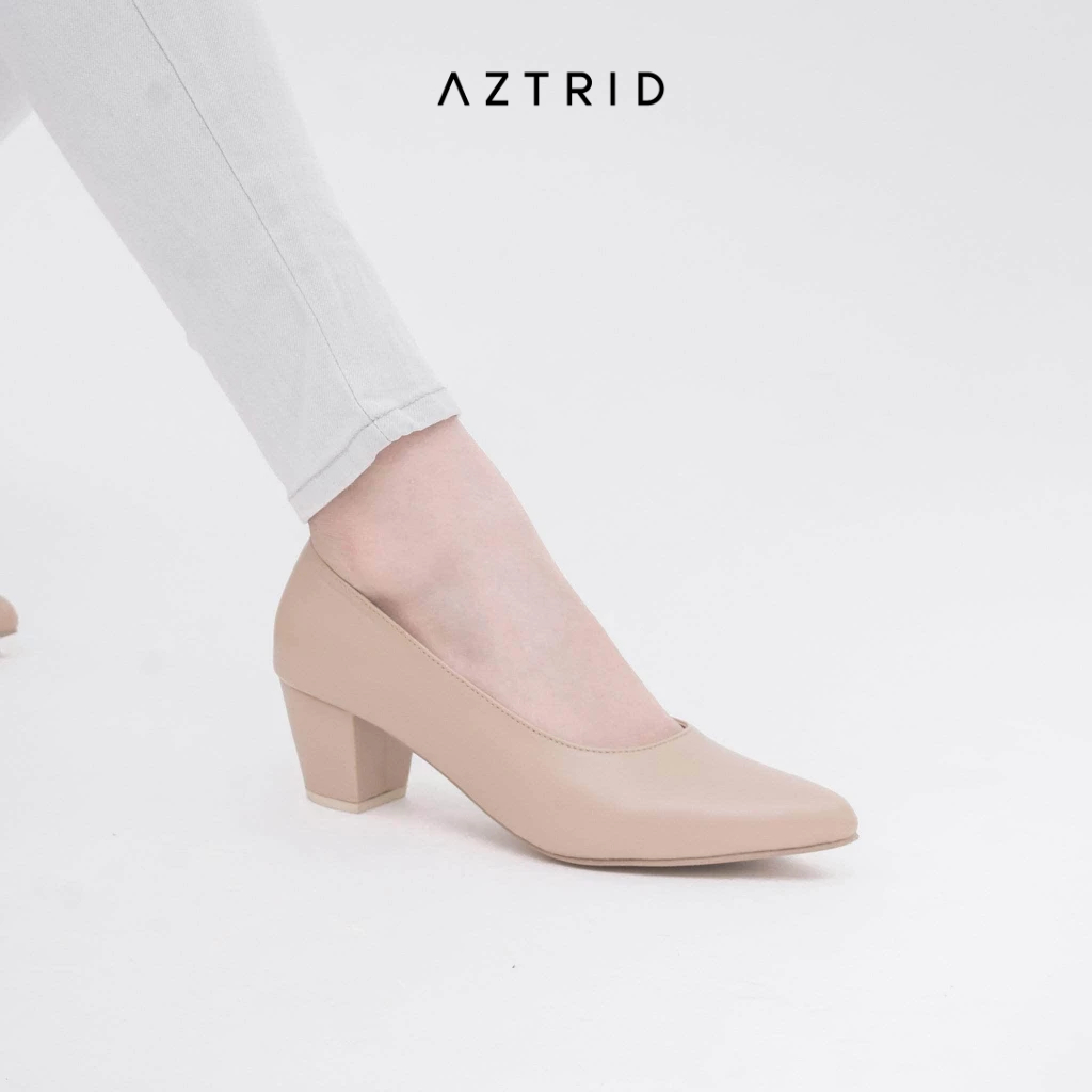 Aztrid Sandy Women Comfy Pointed Block Heel Shoes | Shopee Philippines