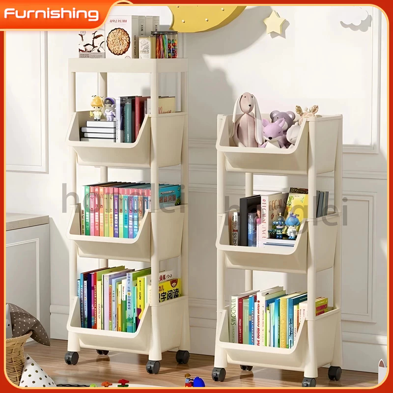 Small cart storage rack mobile home snacks floor standing multi-layer ...