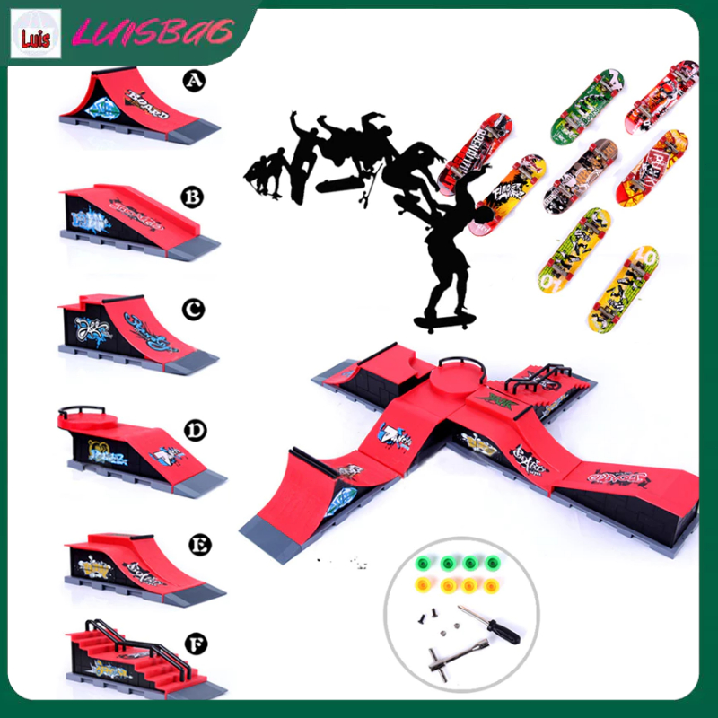 Finger Skateboard Ramp Set Fingerboard Skatepark with Ramps Combination ...