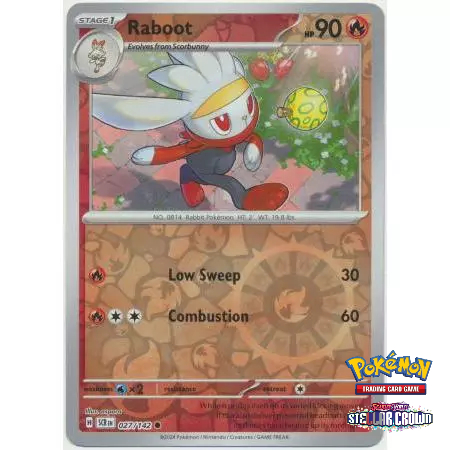 Pokemon Trading Card Game - Stellar Crown - Raboot (Reverse Holo) (027/ ...