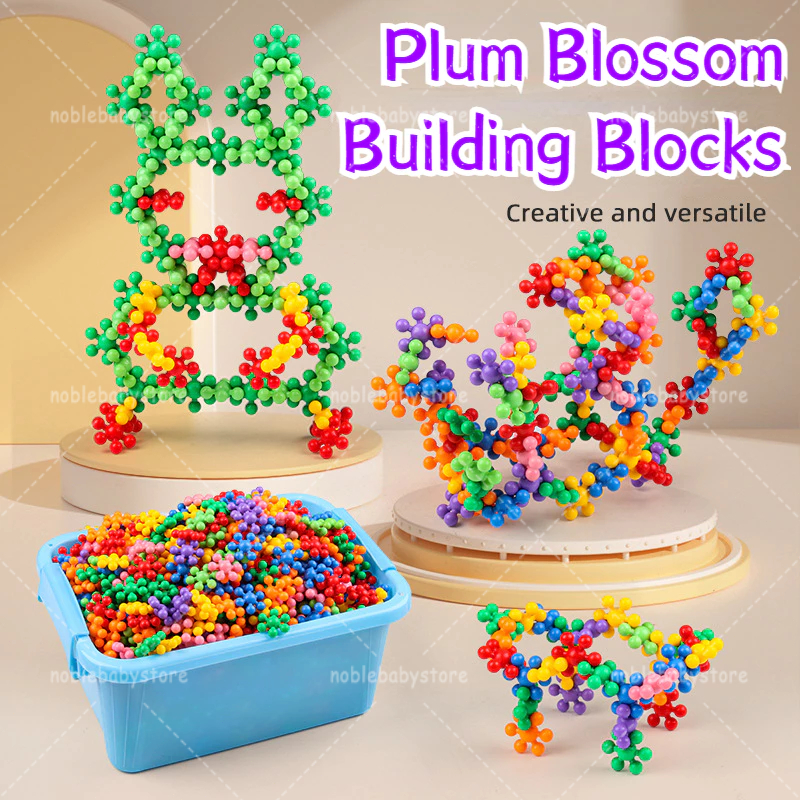 Building Blocks Toys for Kids 3D Plum Blossom Educational Toy Creative ...