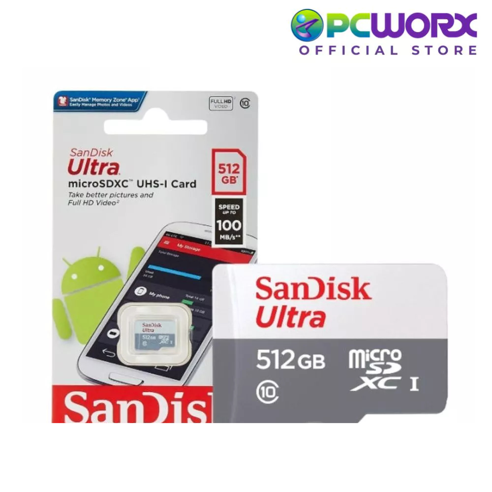 SanDisk SDSQUNR-512G-GN3MN 512GB 100Mb SanDisk Ultra microSDHC™/microSDXC™ UHS-I card | Shopee ...