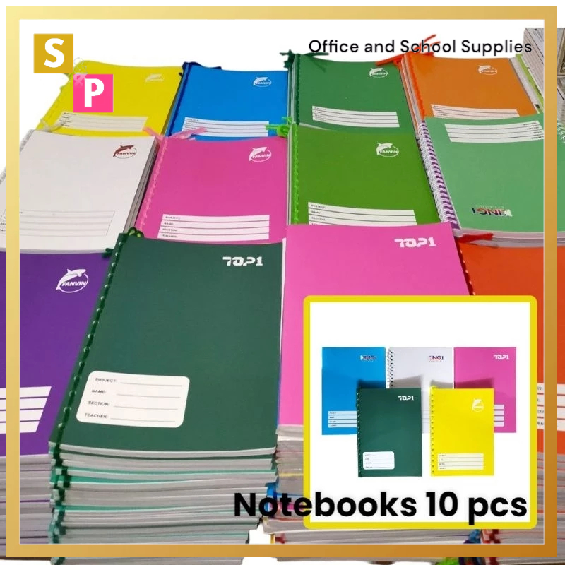 Notebook 10 pcs Yarn, Spiral and Writing 80 lvs | Shopee Philippines