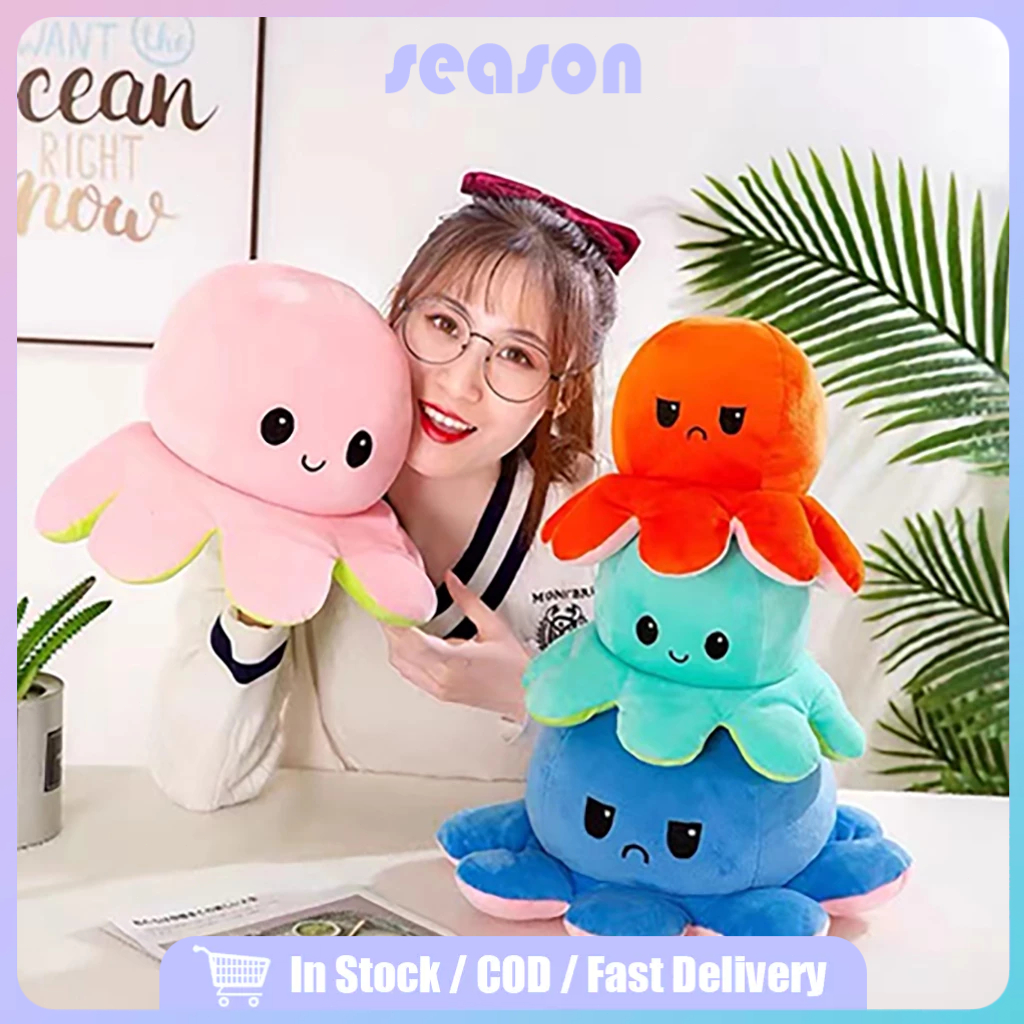 Octopus Stuffed Toy Reversible Flip Stuffed Octopus Plush Doll Soft ...