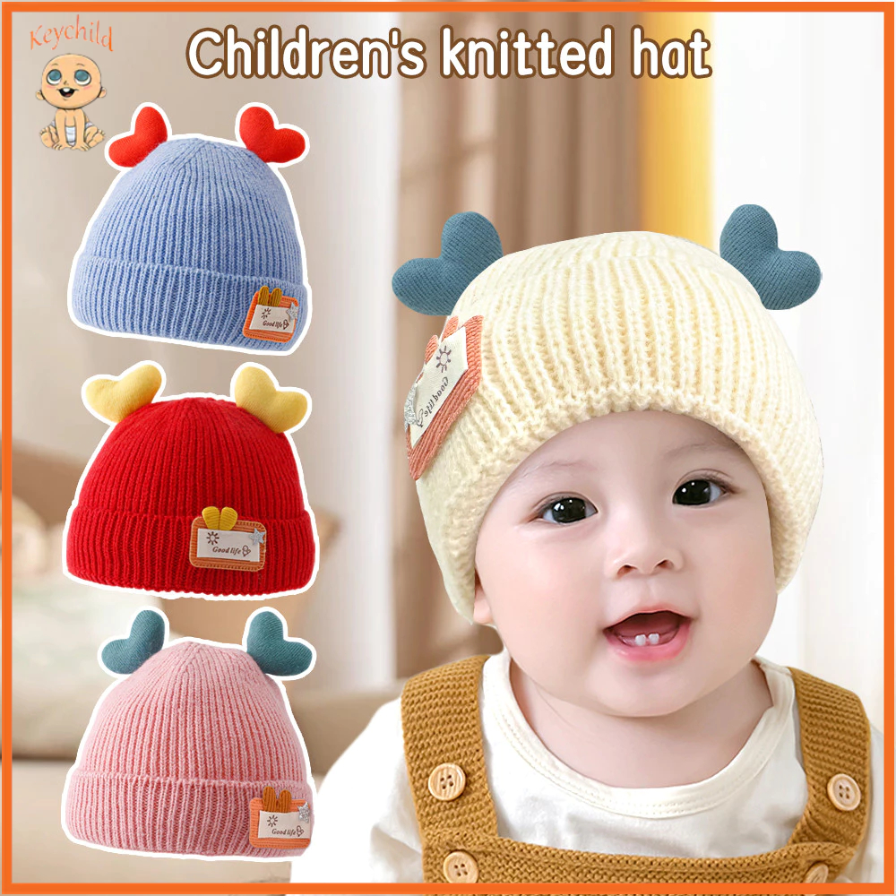 Keychild Baby Bonet Soft Hat Newborn Boy Girl Cotton Knitted Hats for ...