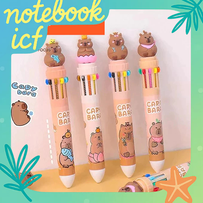 10-Color Capybara Ballpoint Pen, Cute Cartoon School Office Supply ...