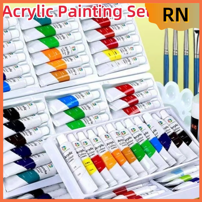 12 Colors Acrylic Painting Set Water/Oil Color Paint Pigments For Kids ...