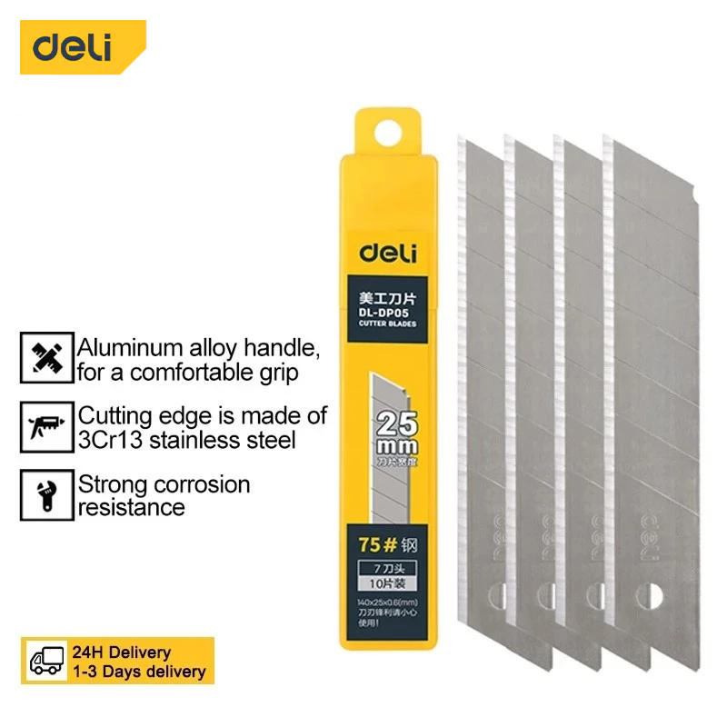 Deli Tool DL-DP05 Cutter Blade 25mm*7 Stainless Steel #75 | Shopee ...