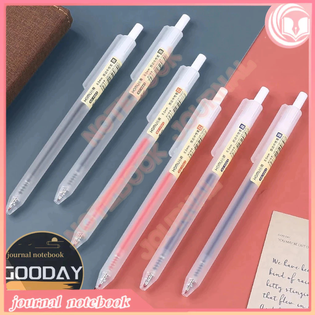 0.5MM Press-type Gel Pen Black/Red/Blue Simple Retractable Sign Pen ...