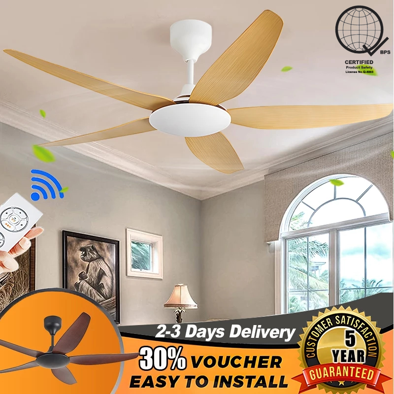 COD Ceiling Fan With LED Light Remote Control 6 Speed Strong Wind Fans ...