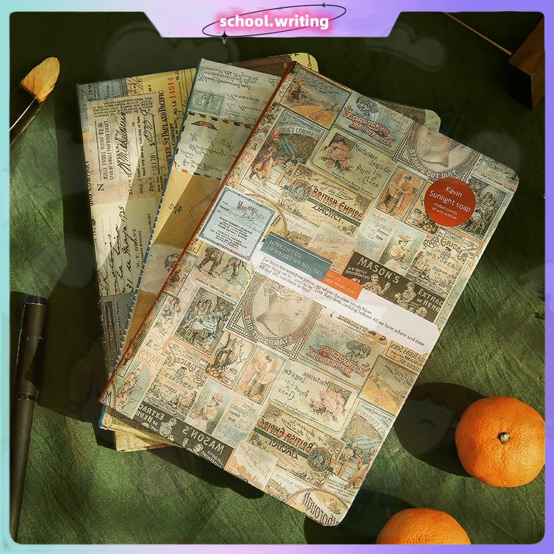 European A5 Vintage Retro Classic Notebook Thick Writing Journal Kraft ...