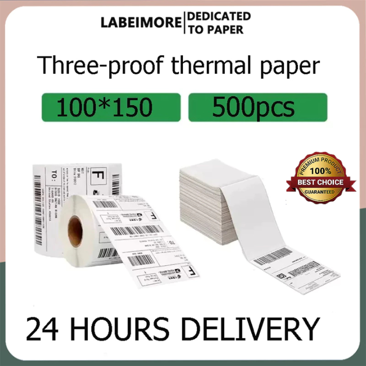Local Same Day Shipment A6 Thermal Sticker ROLL 100*150mm 500pcs Shopee ...