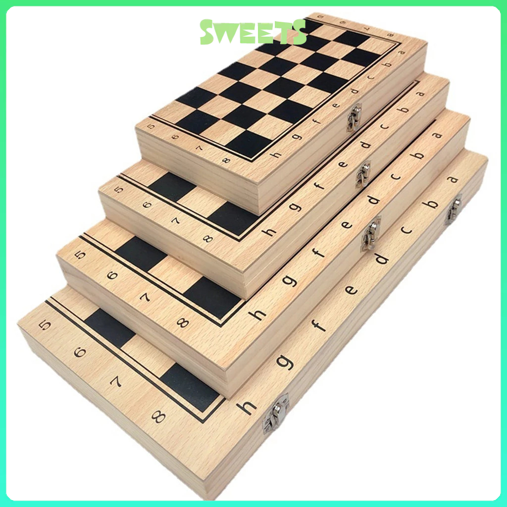 3in1 Chess Board Original Folding Wooden Chess Board Pieces Set Board ...