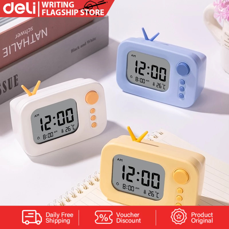 Deli Stylish LCD Small Alarm Clock LE104 | Shopee Philippines