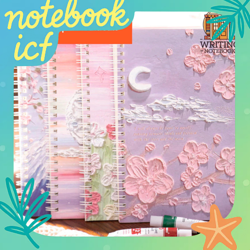 10pcs A5 Oil Painting spiral composition notebook Landscape Journal ...