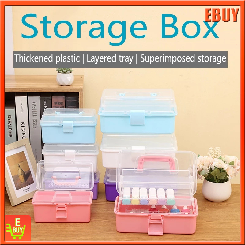 Large Capacity Three-layer Portable Storage Box Foldable Storage Box ...