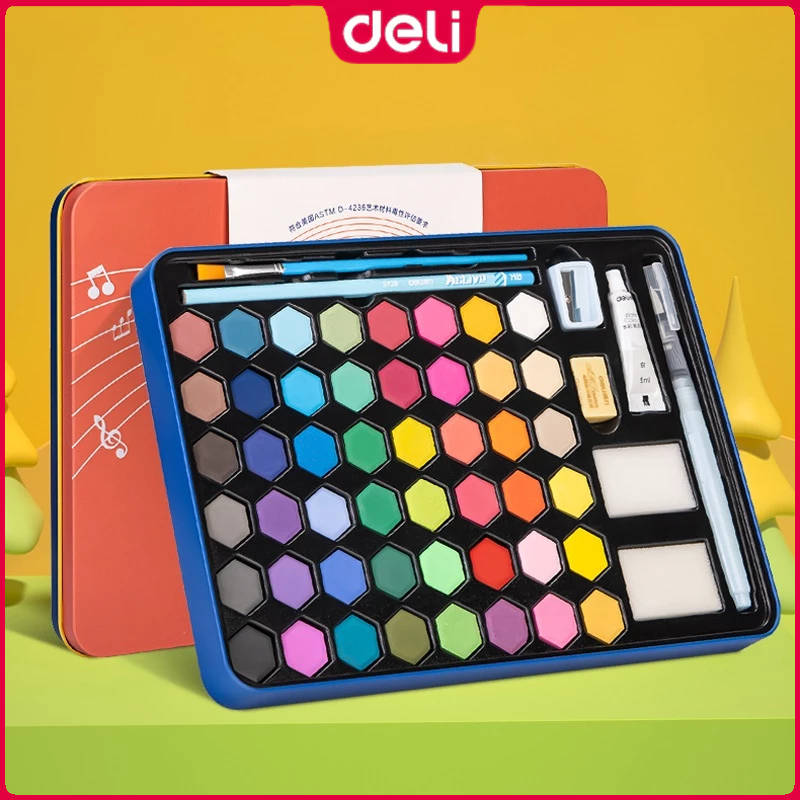 Deli 24/36/48 Color Source Deli Solid Watercolor Easy Coloring Water ...