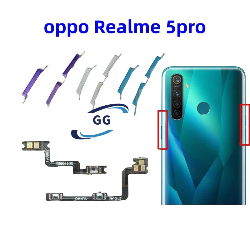 For OPPO Realme 5 Pro New Switch Key Power On Off and Volume up down ...