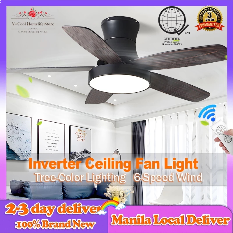 Nordic ceiling fan with light remote 42/48 inch inverter industrial ...
