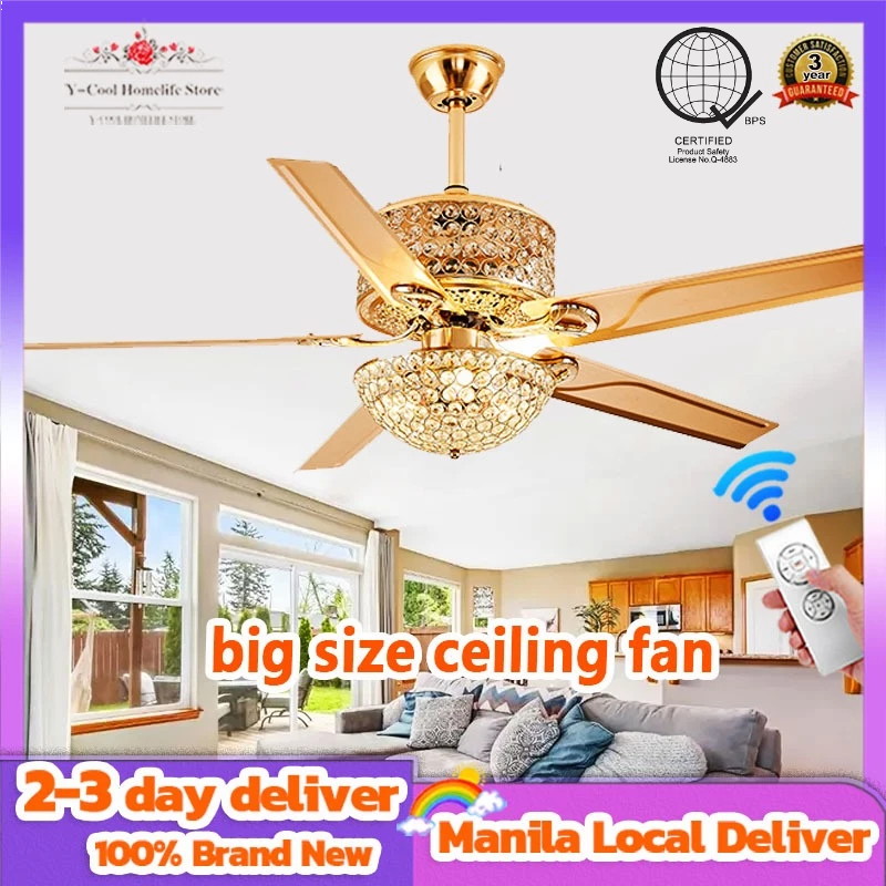 Nordic modern ceiling fan big size chandelier electric fan with light ...