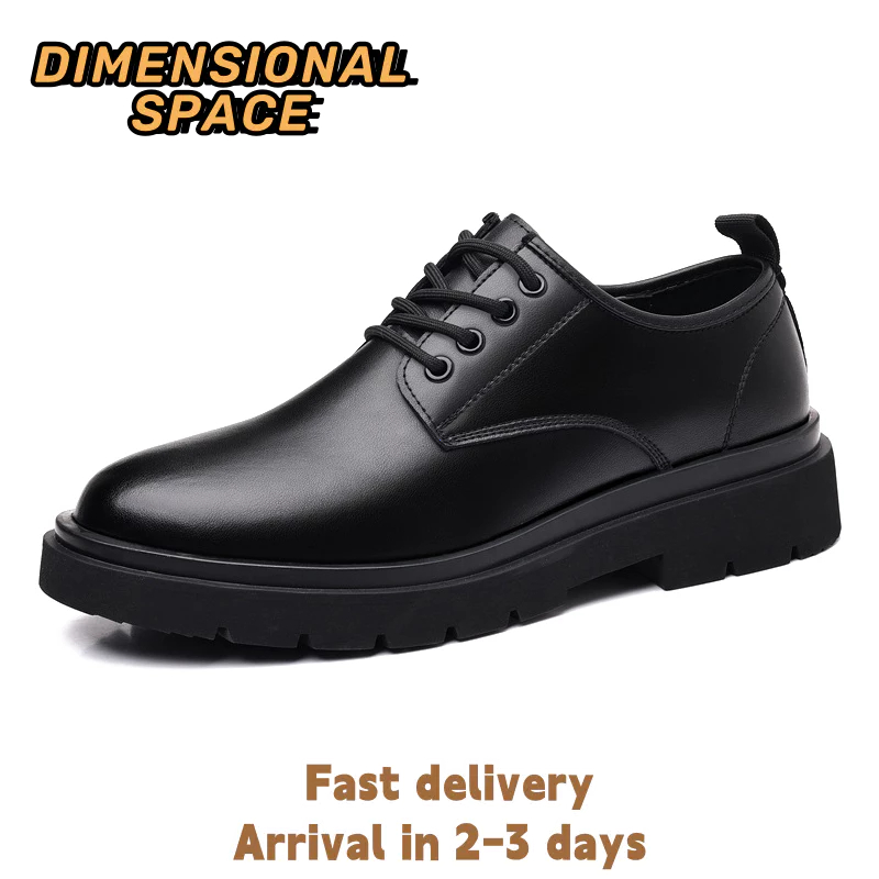 Men's Leather Shoes Korean Fashion Black Formal Work Shoes Business ...