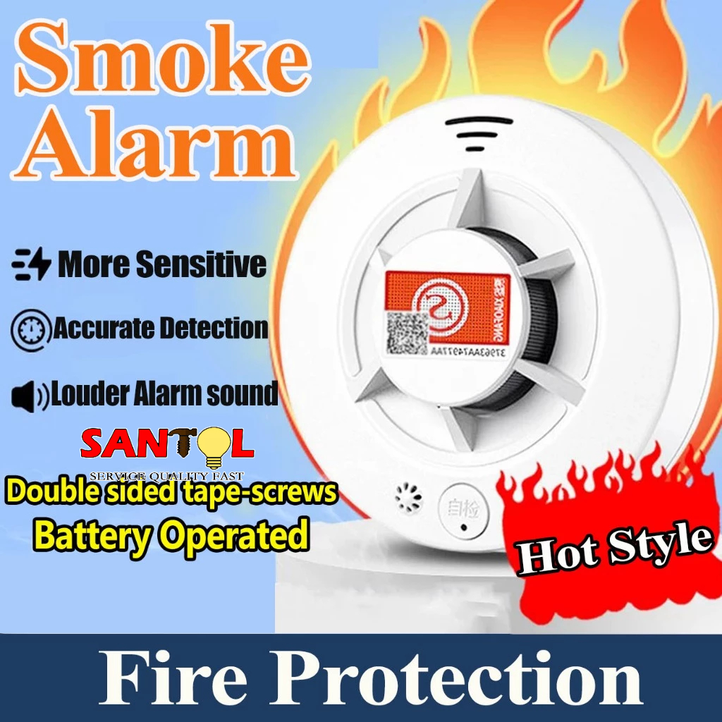 Battery Type Fire Protection Wireless Highly Sensitive Alarm Quick ...