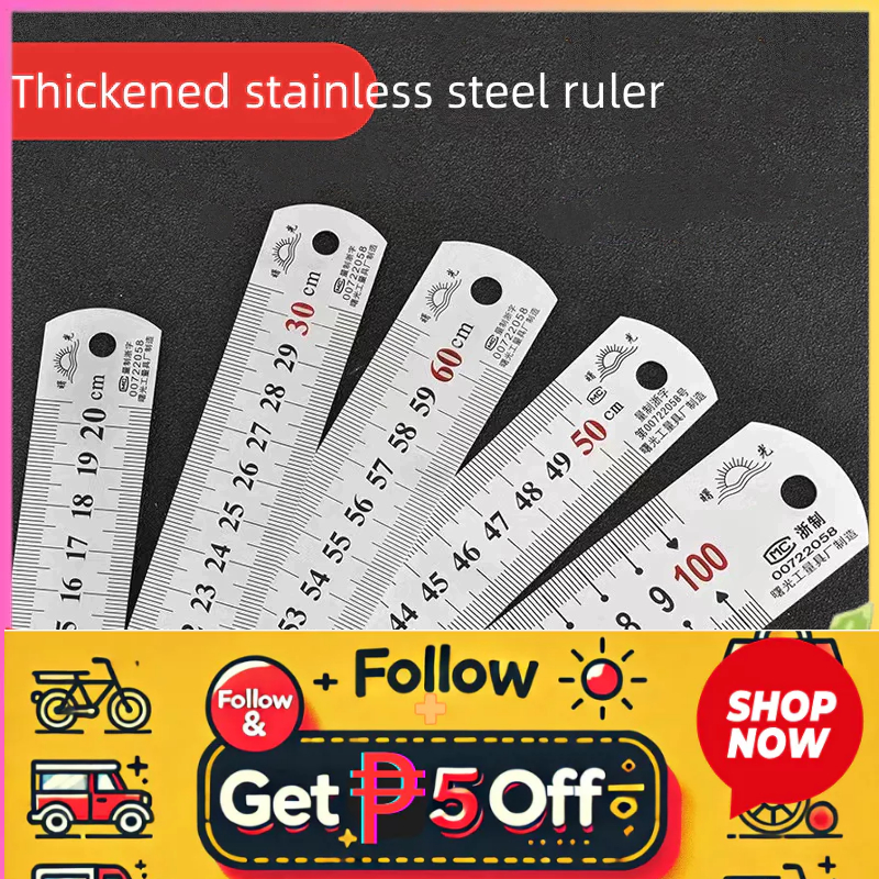 Stainless Steel Ruler Stationary School Supplies Metal Ruler Aluminum ...