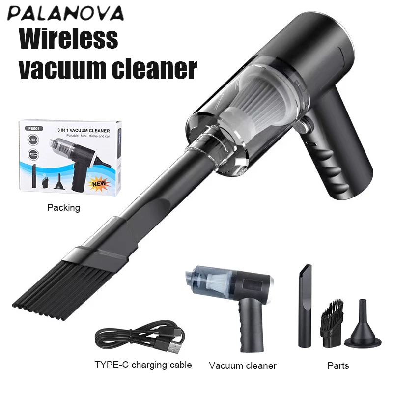 3 in1 Car Vacuum Cleaner Mini Mute Blowing Suction Integrated Portable ...