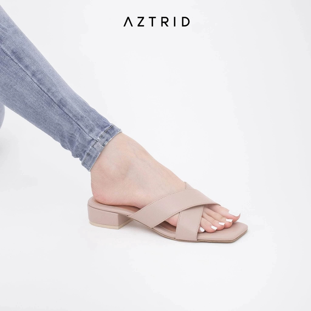 AZTRID Haver Block Heel Sandals 1 Inch Everyday Heels for Women Comfy ...