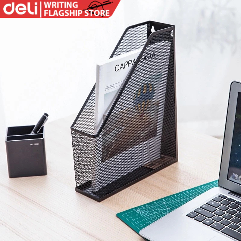 Deli Desktop File Holder Magazine document Oganizer Storage Rack E9186 ...