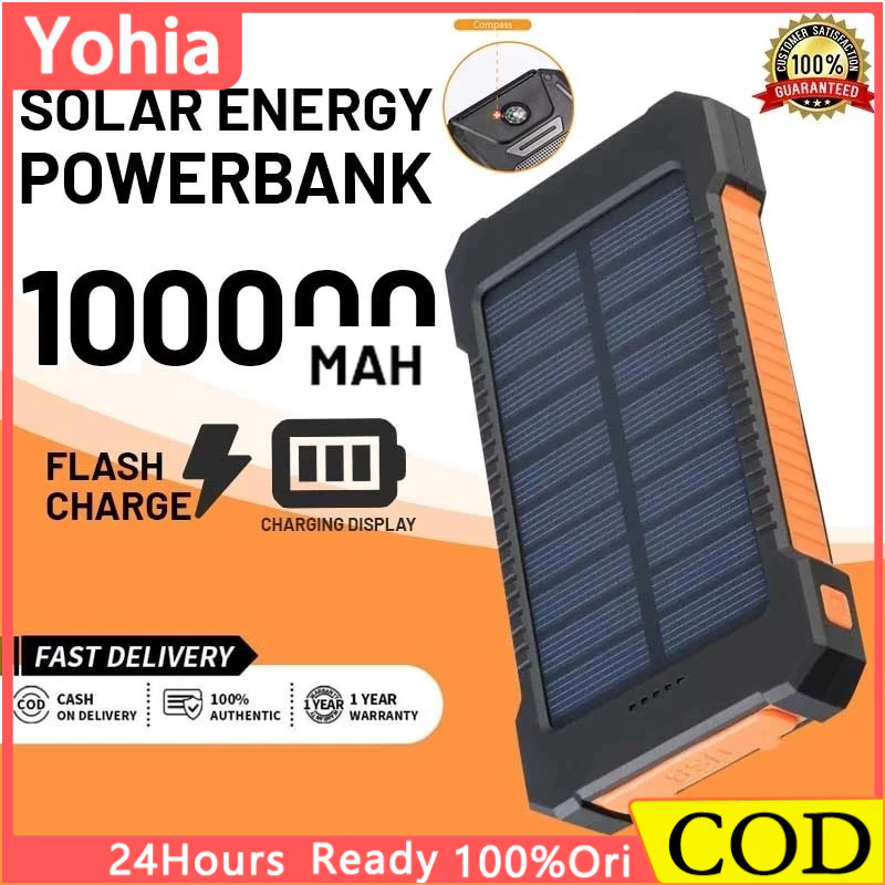 100000mAh Solar PowerBank Charger USB Ports Power Bank External Charger ...