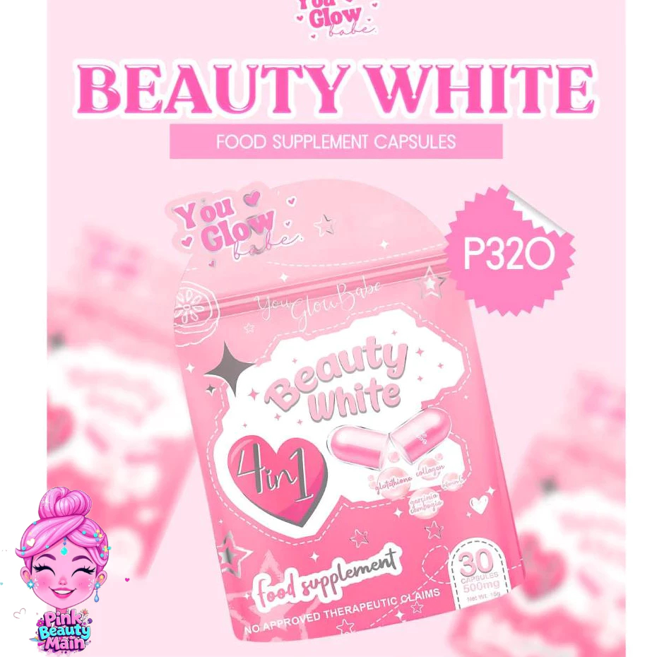 You Glow Babe Beauty White 4in1 Slimming Glutathione Collagen whitening Vitamin C 30 Capsule ...