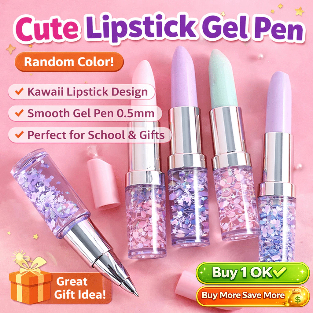 Lipstick Gel Pen 0.5mm Cute Kawaii Ballpen Random Color School Supplies ...