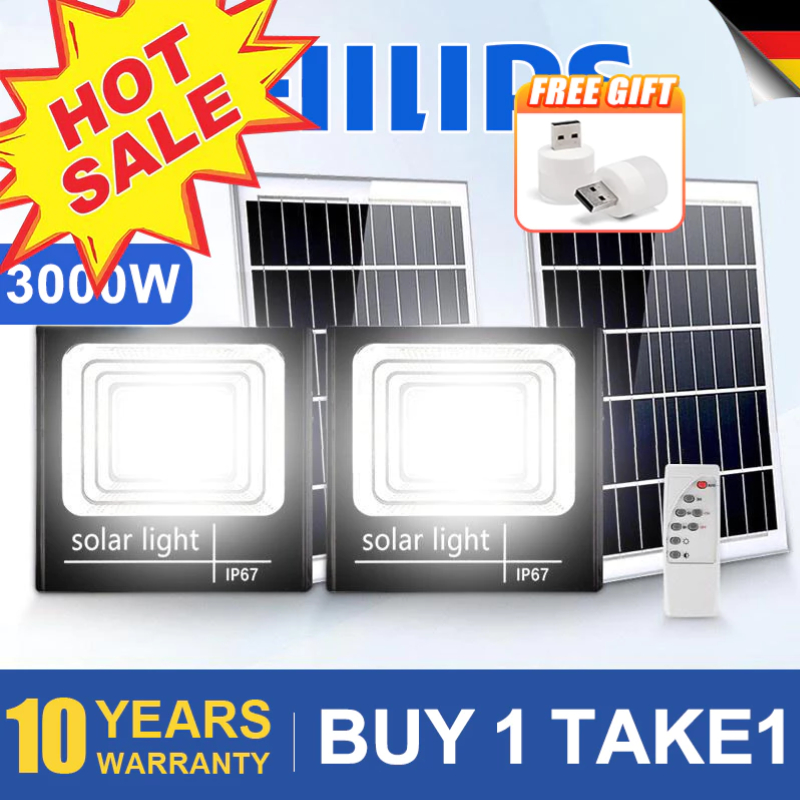 Solar Light 3000W BUY 1 TAKE 1 Outdoor LED Light Solar Flood Light ...