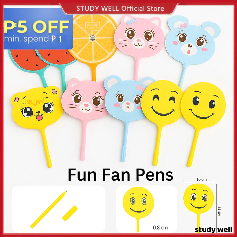 Cute Ballpen Fan Shaped 0.5mm Blue Ink School Supplies Gift For Kids ...