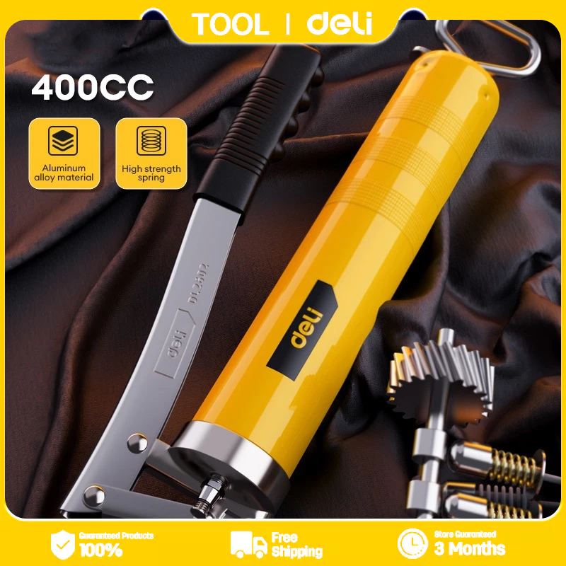 Deli Tools Grease Gun 4500PSI 400cc 3 Tubes Machinery Grease Pump ...