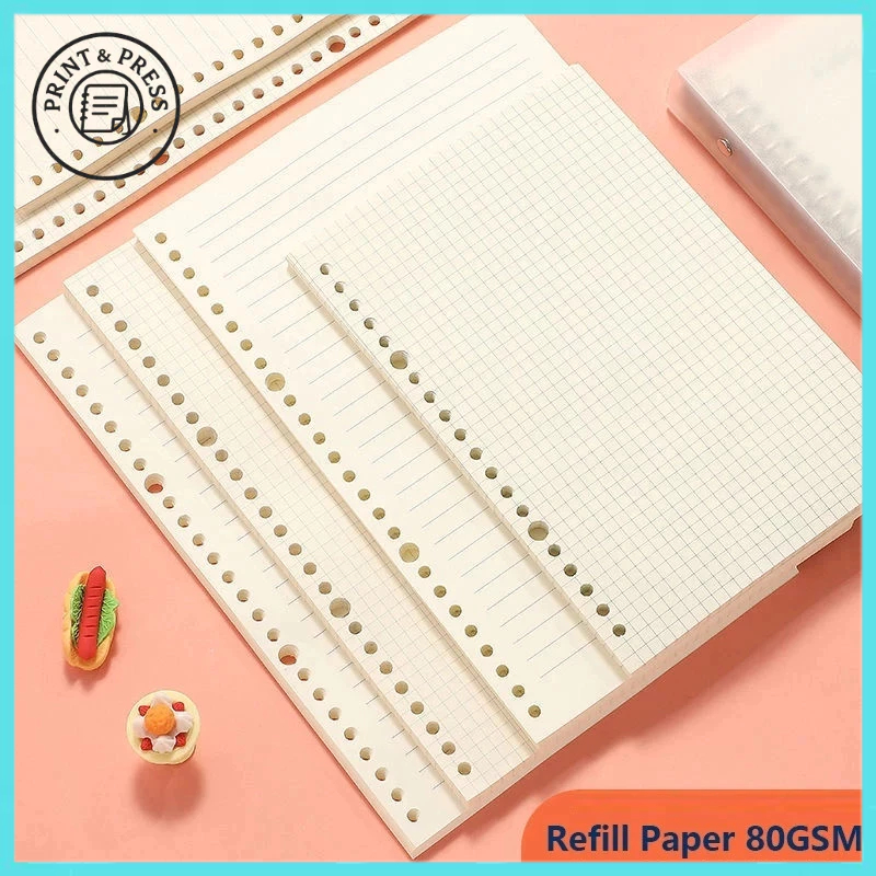 Refill Paper 60 Sheets A5 B5 Loose Leaf 20 26 Holes for Refillable ...
