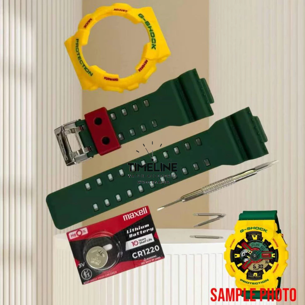 Rasta G-Shock Watch Strap and Bezel For GA-100 GA-110 GA-120 GD-100 GD ...