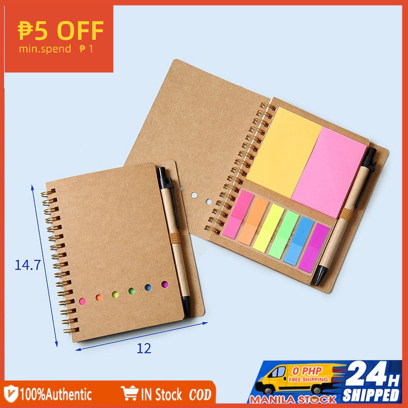 A6 Note Pad Snap-on Combination Note Pad Set with Ballpoint Pen ...