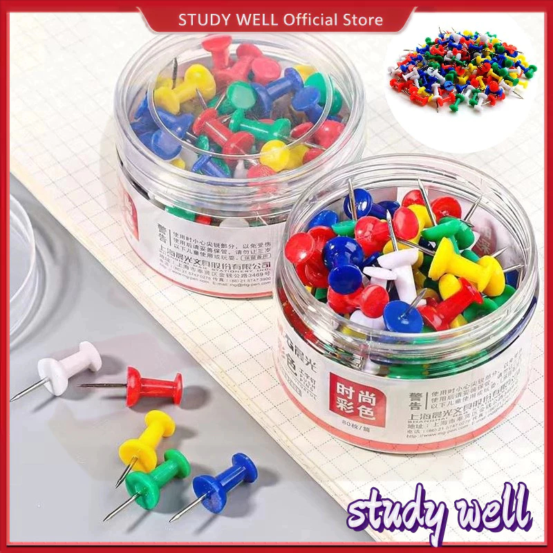 35pcs 100pcs Push Pin Reusable Plastic Thumb Tacks I Shape Box for DIY ...