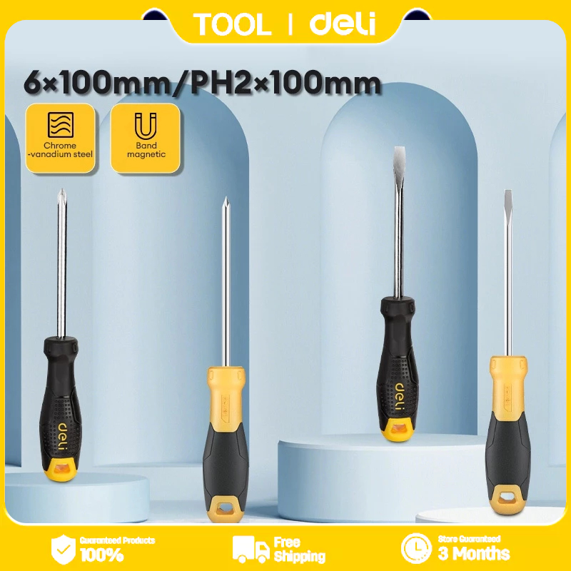 Deli Tools 2PCS (Philip/Flat) Magnetic Screw Driver Set Precision ...