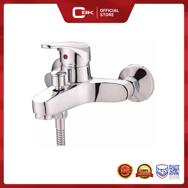 Eurostream Tub & Shower Faucet On-Wall Collection 1-Lever Handle Chrome ...
