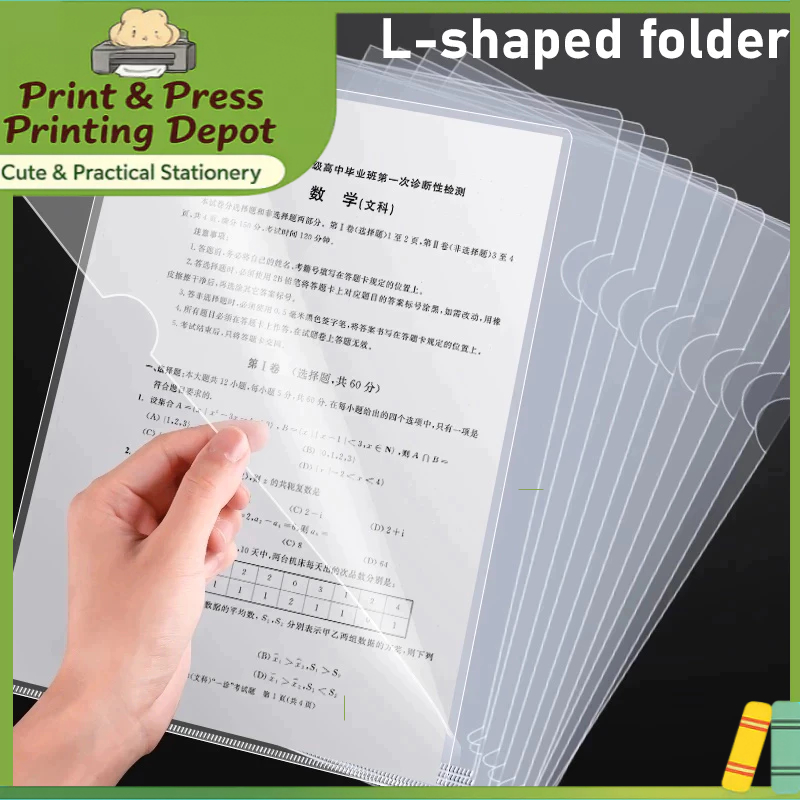 A4 L-shaped Folder Transparent File Classification Saving Sketching ...