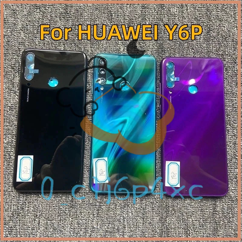 For Huawei Y6P 2020 Back Battery Cover Housing Glass Rear Door Case MED ...