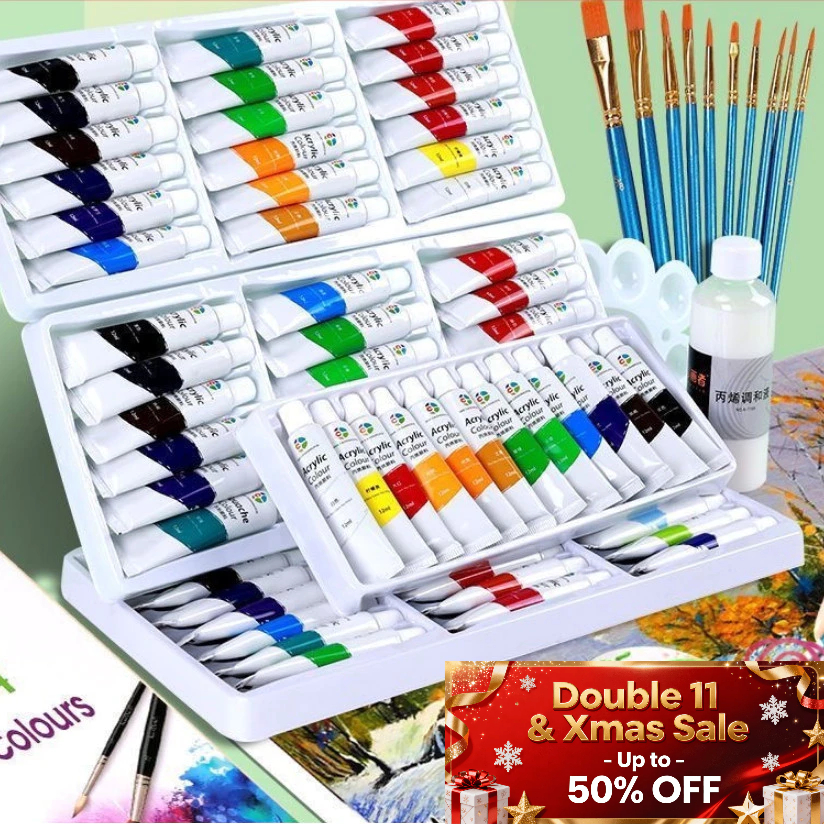 12/18/24/36 Colors Acrylic Paint Set – 12ml Tubes Canvas Painting ...