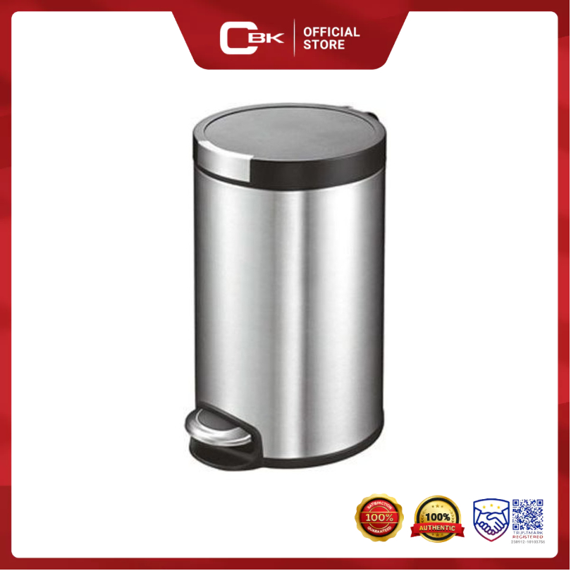 EKO Step Bin Artistic 12L with Pp Plastic Liner Stainless Steel Trash ...