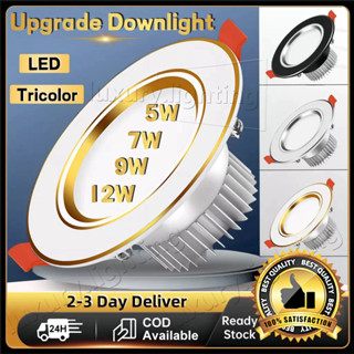 Ultra-Thin LED Pin Lights 3 Color Tone 5W 7W 9W 12W Recessed Downlight ...